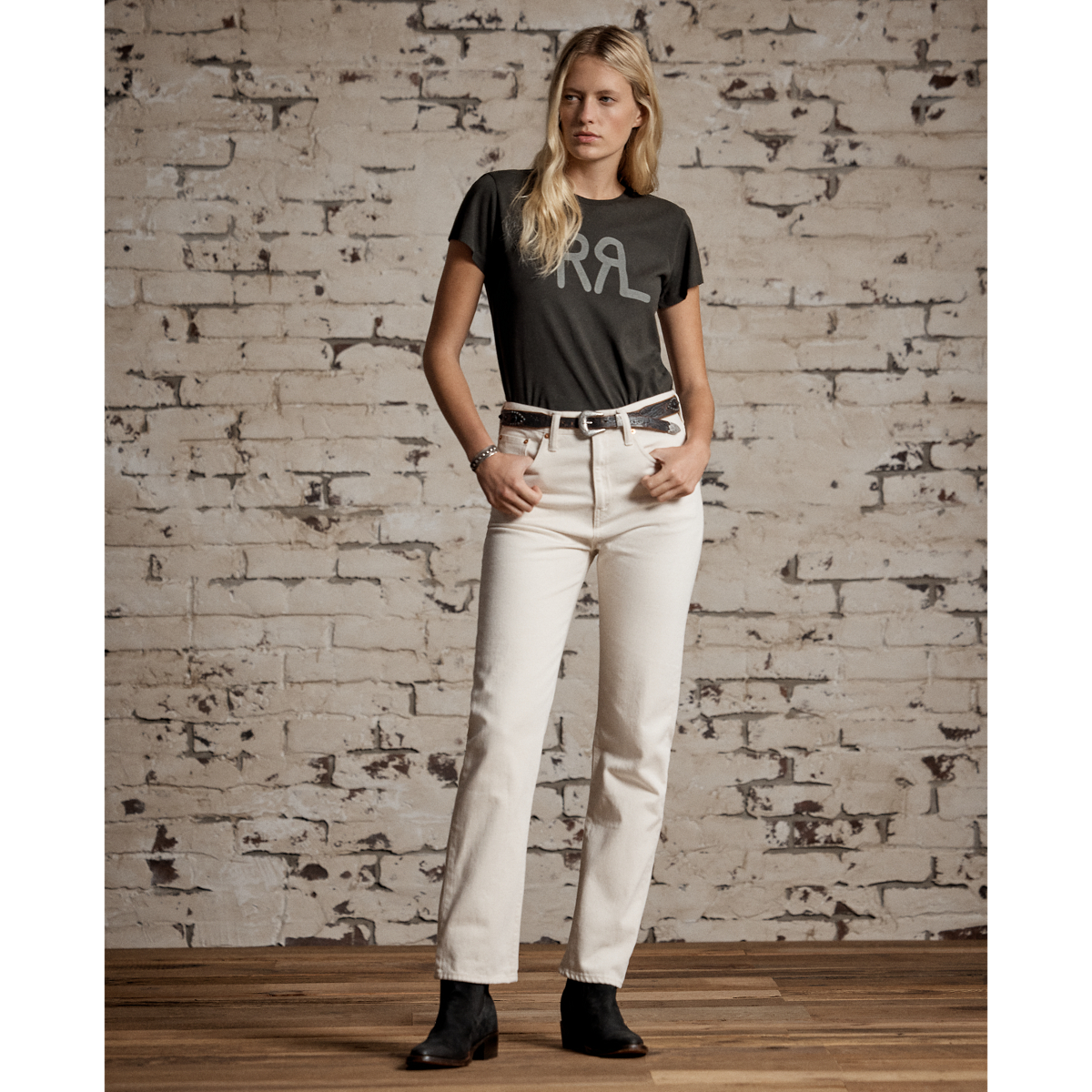 RALPH LAUREN Ralph Lauren Mid-Rise Straight Leg Jeans in Japanese Stretch Denim
